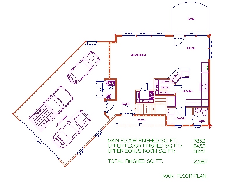 Floorplan 3804-trefoil | Custom Homes by Tompkins Construction