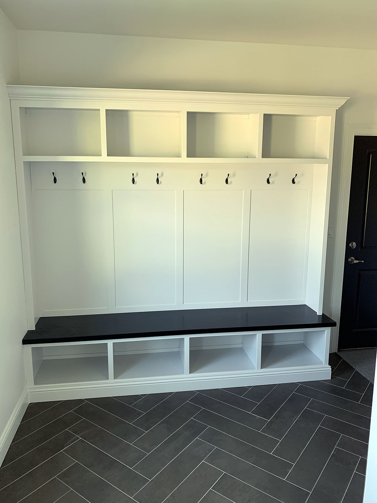 built-in-mud-room-bench-cubbies | Custom Homes by Tompkins Construction