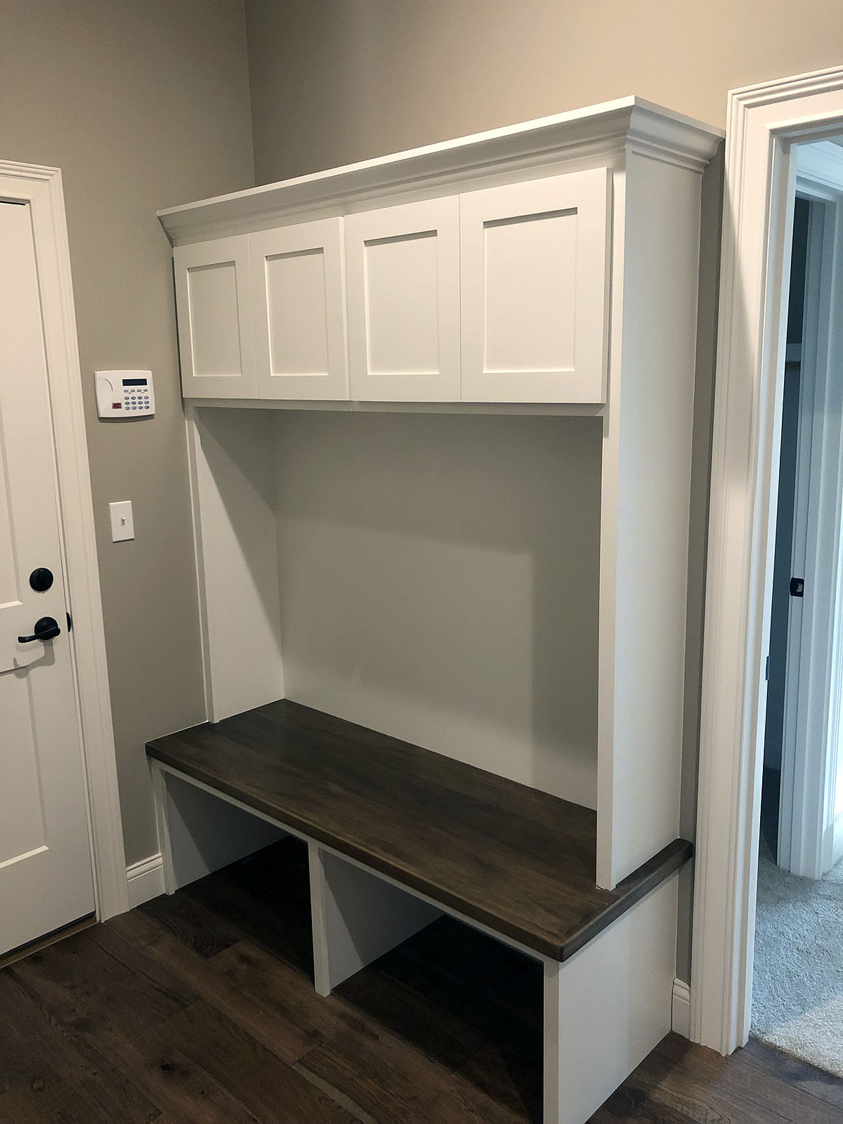 built-in-mud-room-bench-cubbies | Custom Homes by Tompkins Construction